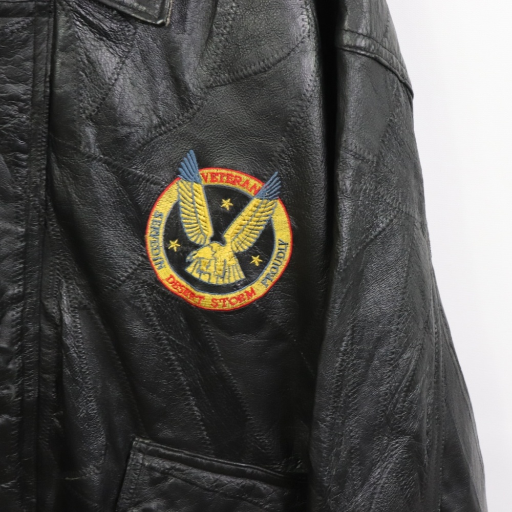 Vintage Operation Desert Storm Leather Jacket Xl - Gem